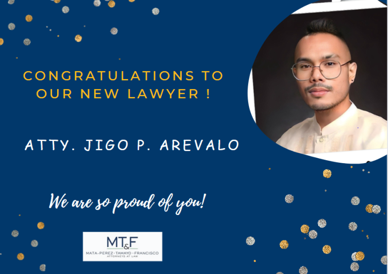 Congratulations to our new lawyer! - MTF Counsel | Mata-Perez, Tamayo ...